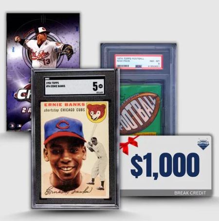 Baseball is Here Event Prize Winners Including 1954 Topps Ernie Banks ...